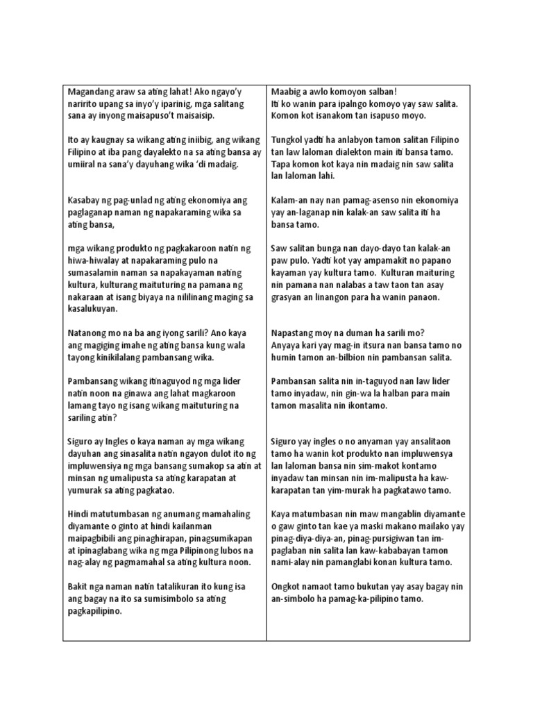 Speech Linggo NG Wika | PDF