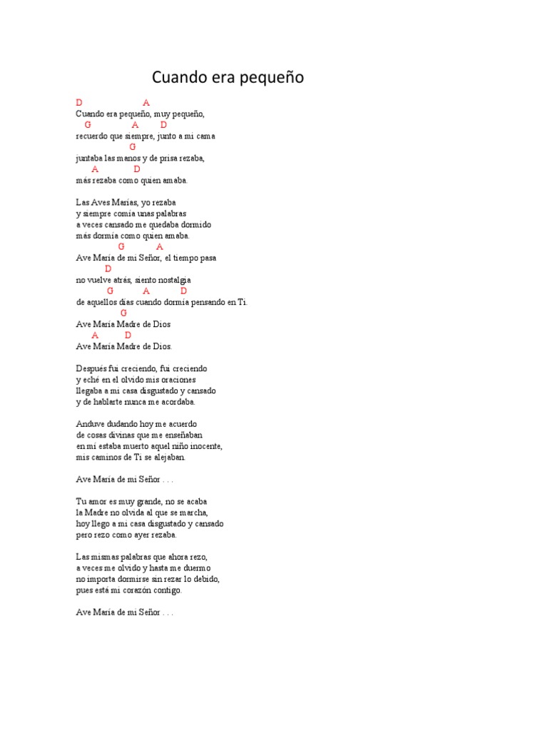 Cuando Era Pequeño | PDF