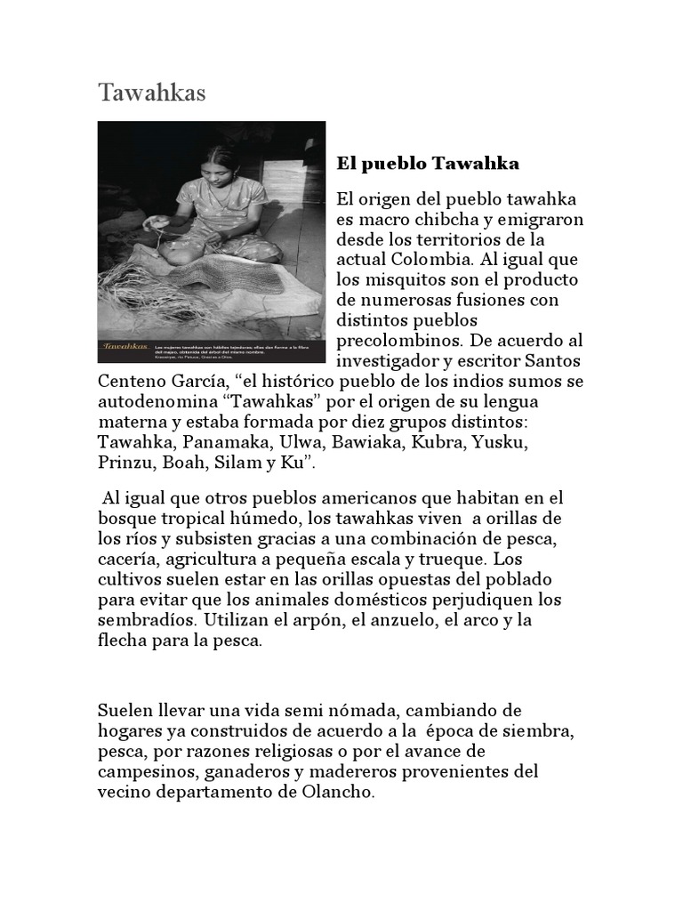 Tawahkas | PDF | Pueblos Indígenas de las Américas