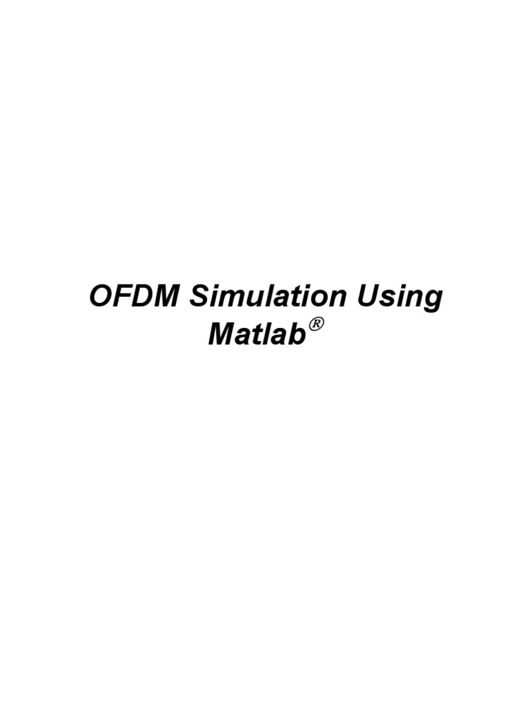 Ofdm Simulation Using Matlab Pdf Business