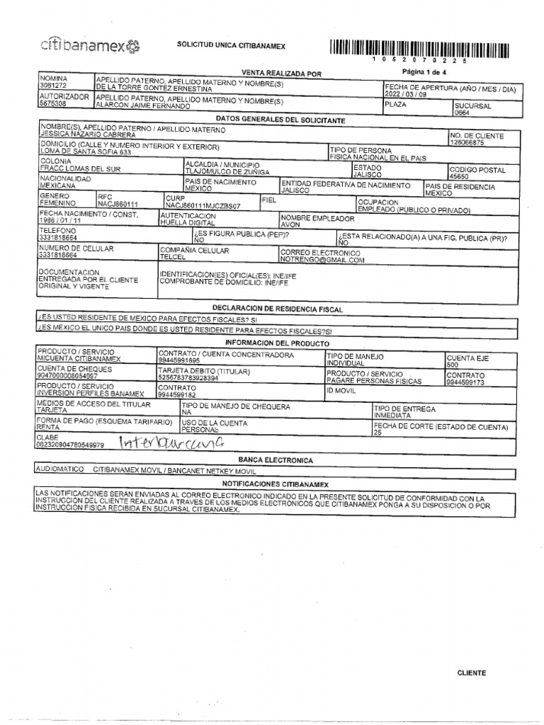 Contrato Banamex Jessi | PDF