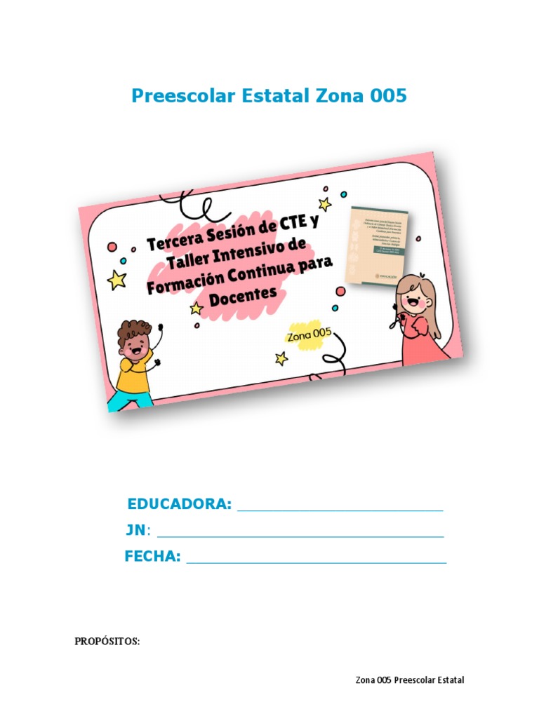 Cuadernillo Tercera Sesión CTE Zona 005 | PDF | Educación de la primera infancia | Ciencia cognitiva