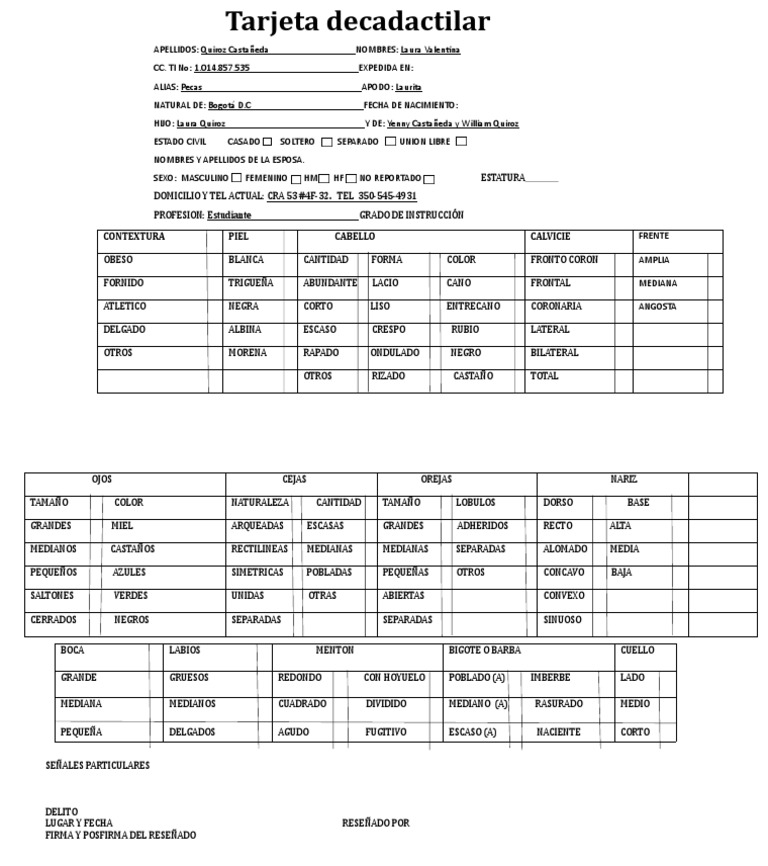 Tarjeta Decadactilar | Descargar gratis PDF | Apariencia humana ...