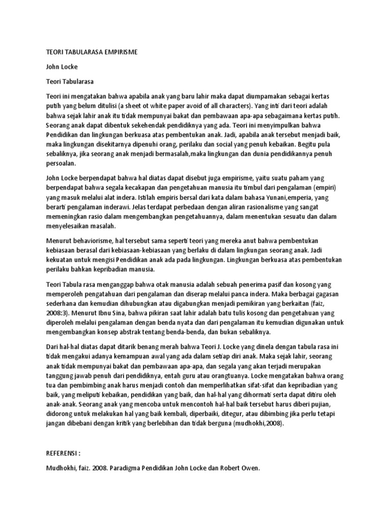 Teori Tabularasa Empirism1 | PDF | Filsafat | Kesehatan Holistik