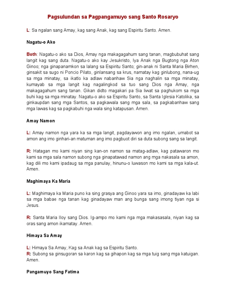 Santo Rosaryo Guide | PDF