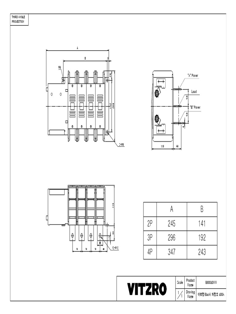 B60040WN BACK + - N (400A) | PDF