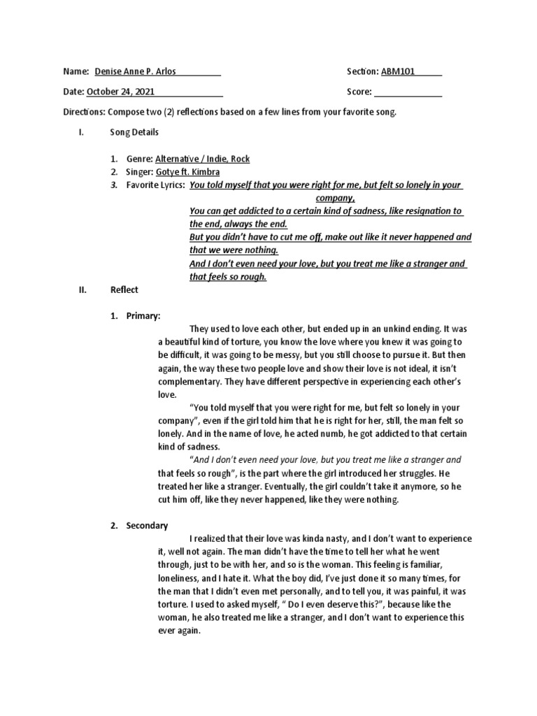 Reflection (Intro To Philo) | PDF