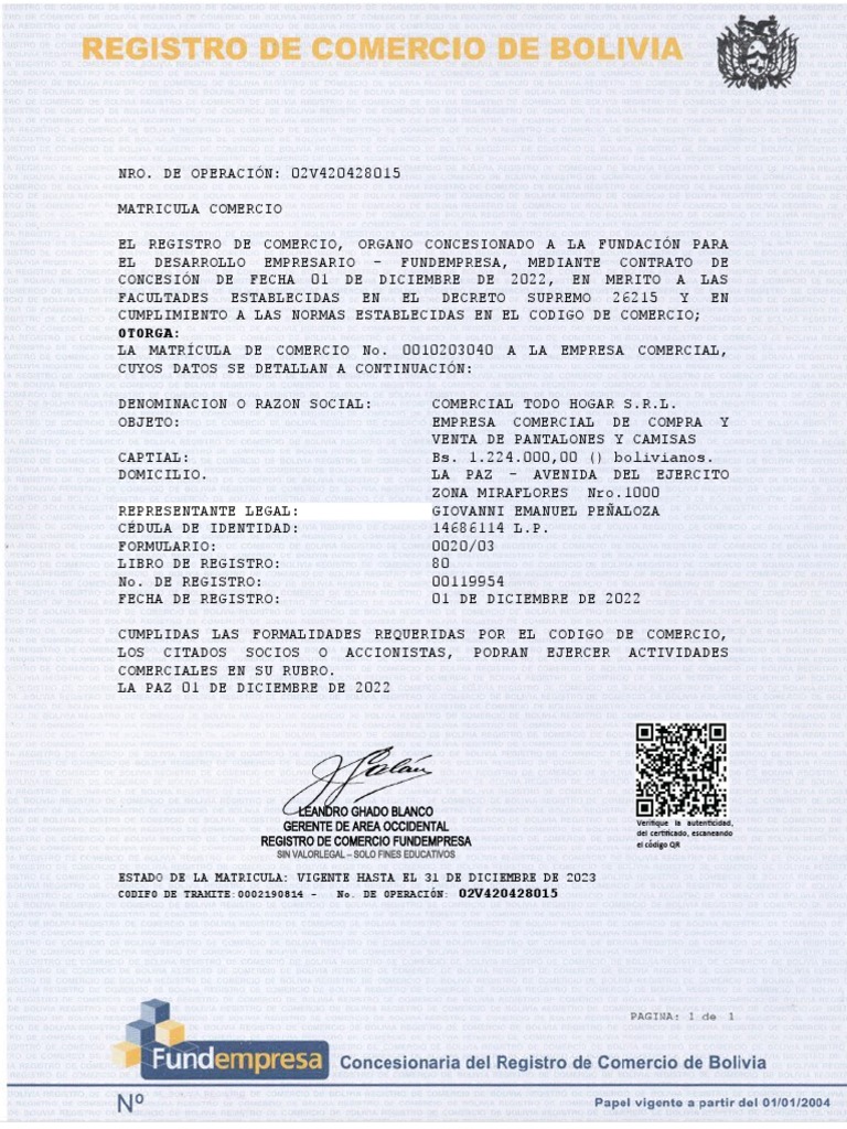 05 Matricula de Comercio | PDF