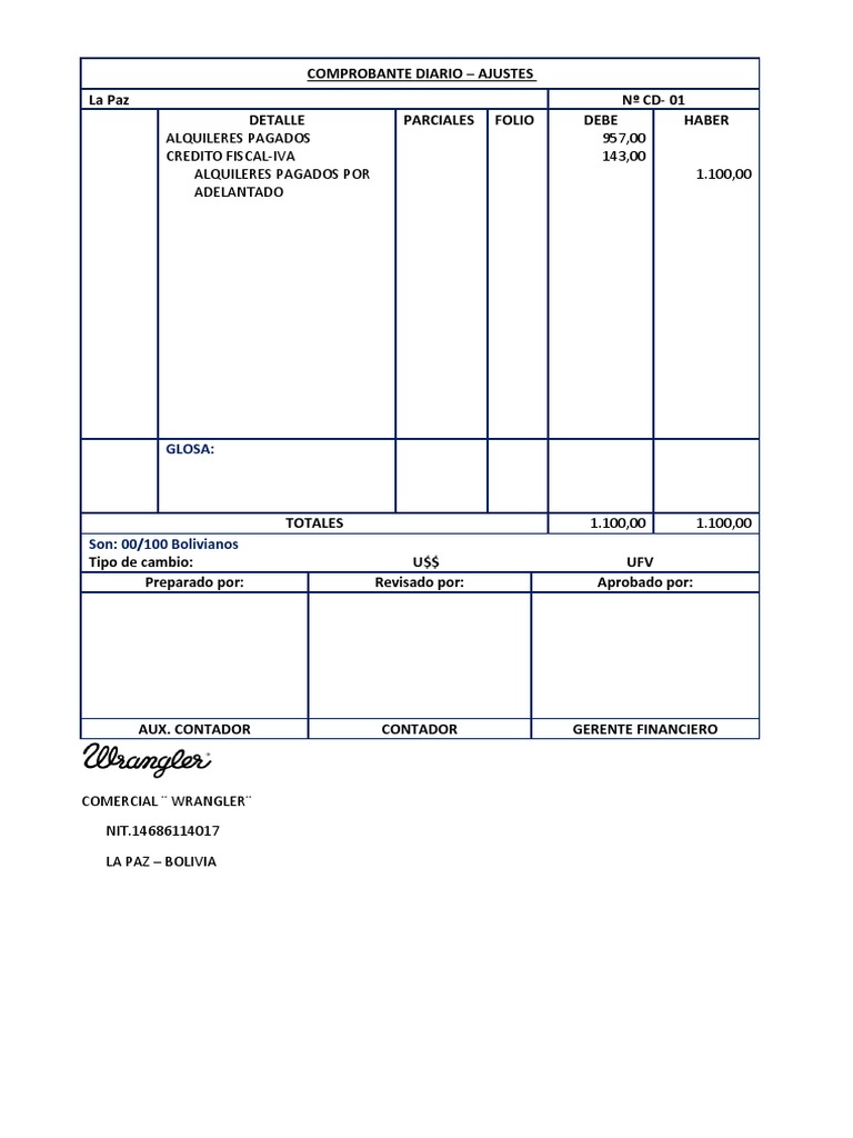 Comprobante Diario | Descargar gratis PDF | Business | Contabilidad ...