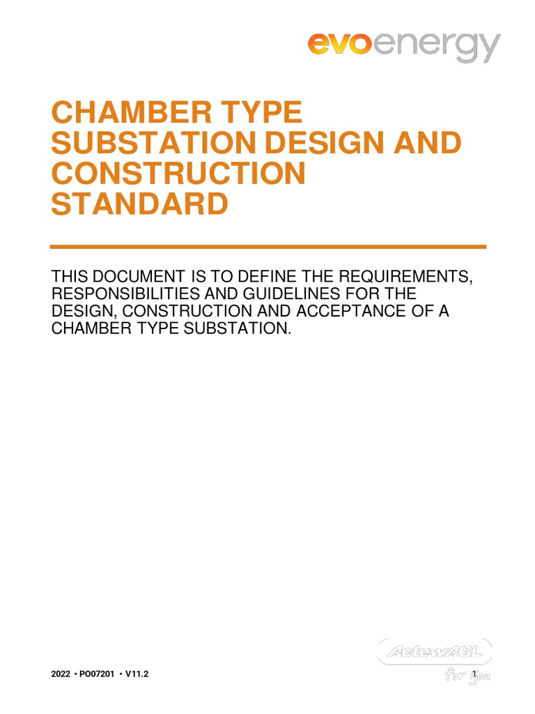 PO07201 Chamber Type Substation Design and Construction Standard | PDF ...