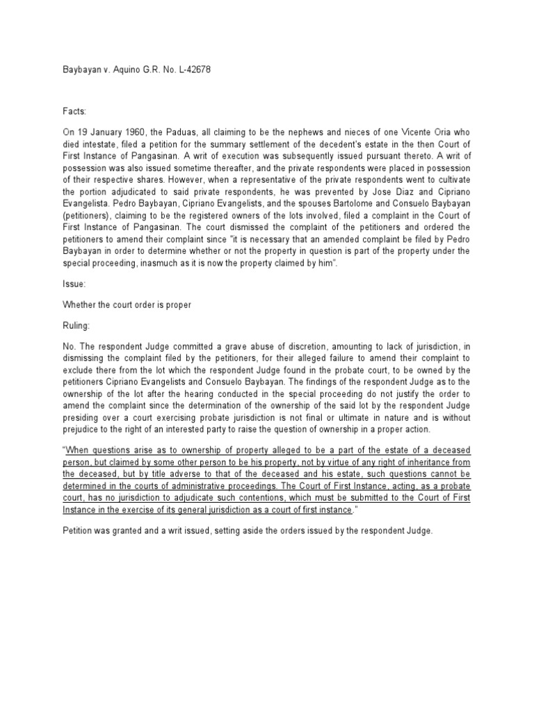 Specpro Digests | PDF | Probate | Witness