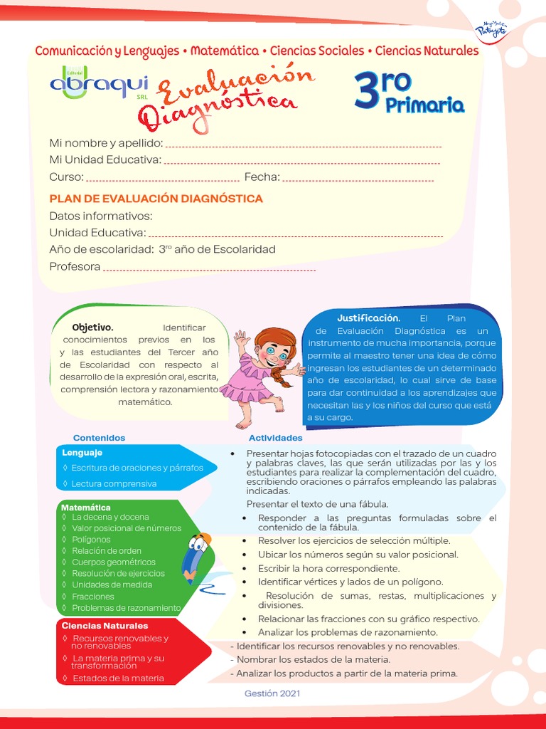 Plan 3ro | PDF | Comprensión lectora | Evaluación