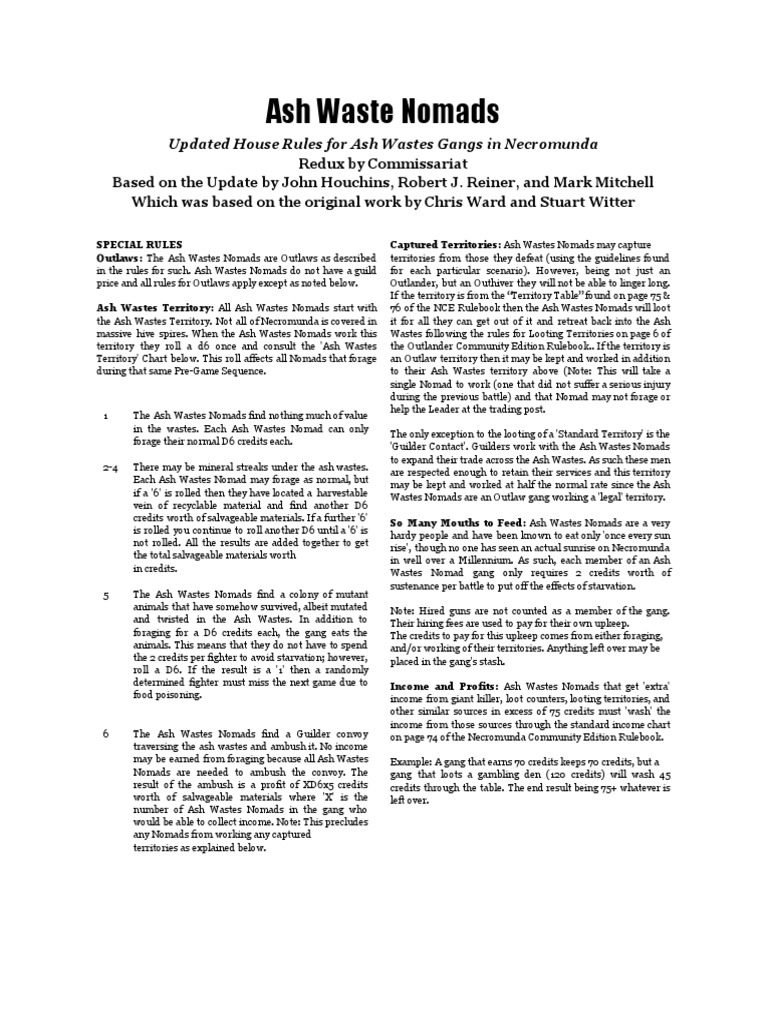Ash Waste Nomads NCEConversion | PDF | Ballistics | Military Technology