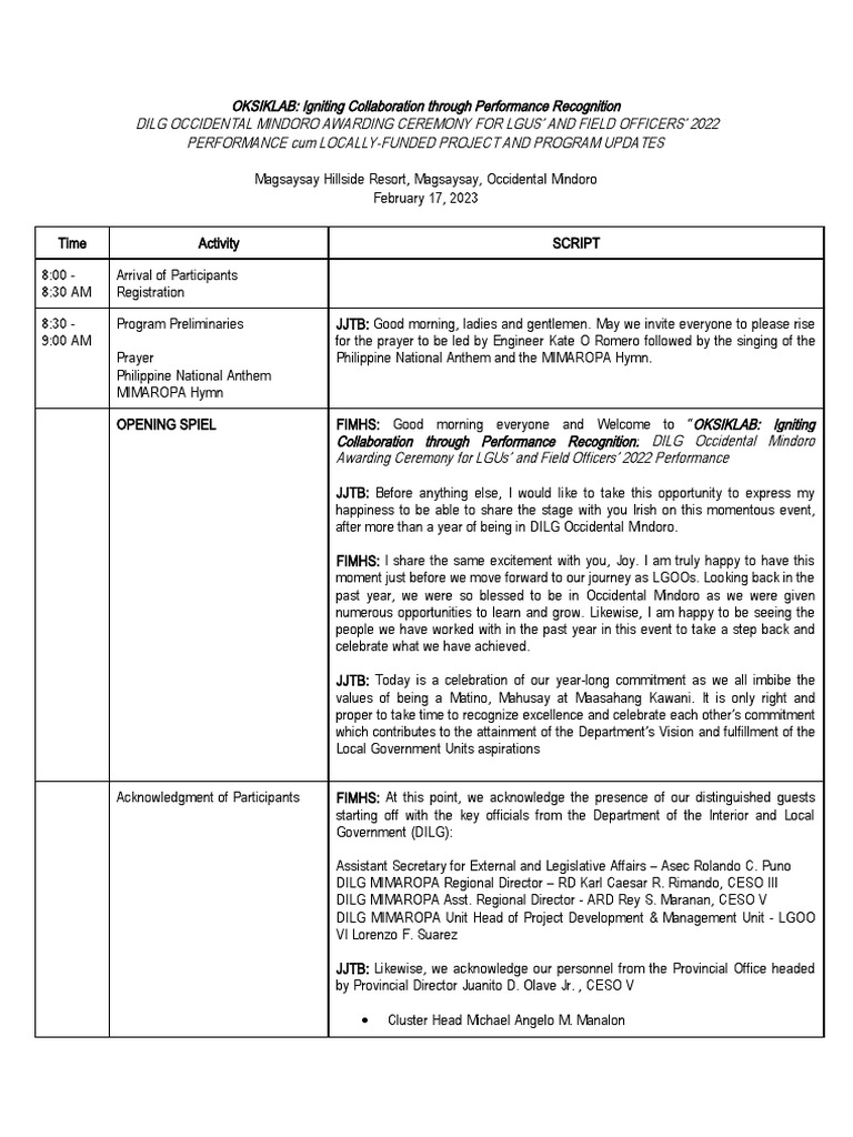 Tech Script For Hosts | PDF
