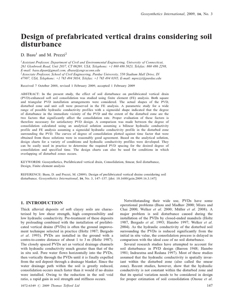 Design of Prefabricated Vertical Drains | PDF | Ellipse | Contour Line