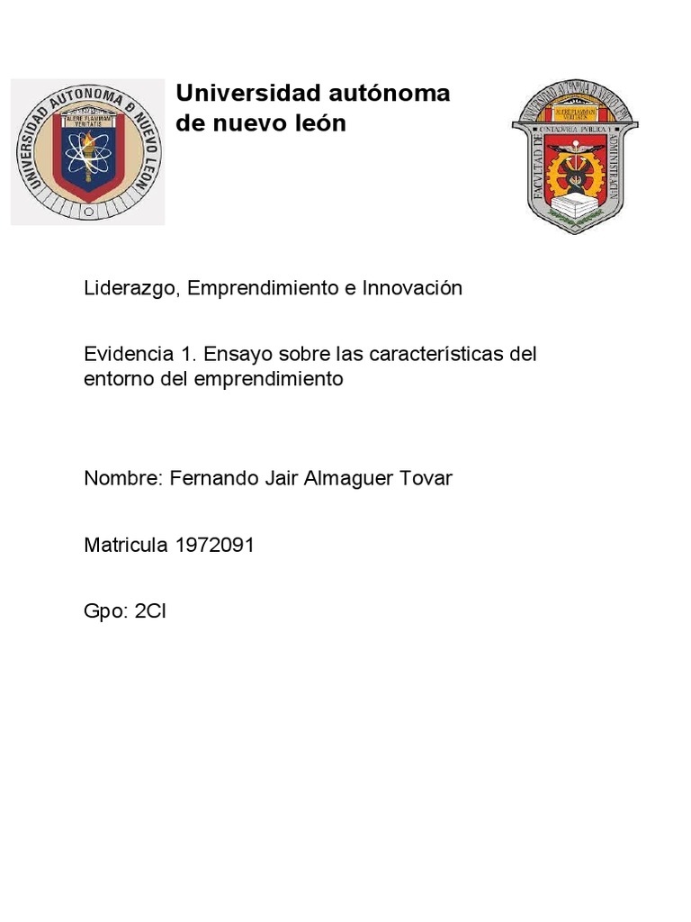 1.2 - Evidencia 1. Ensayo Sobre Las Características Del Entorno Del ... 1.2 - Evidencia 1. Ensayo Sobre Las Características Del Entorno Del ...