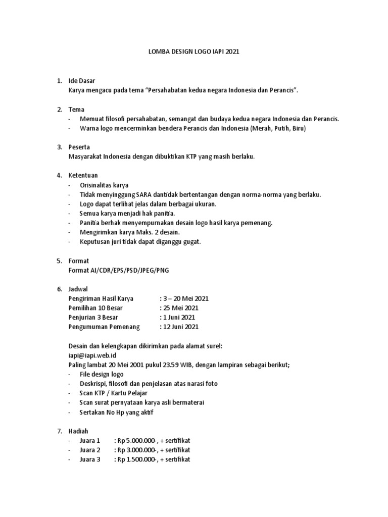 Lomba Design Logo Iapi 2021 | PDF