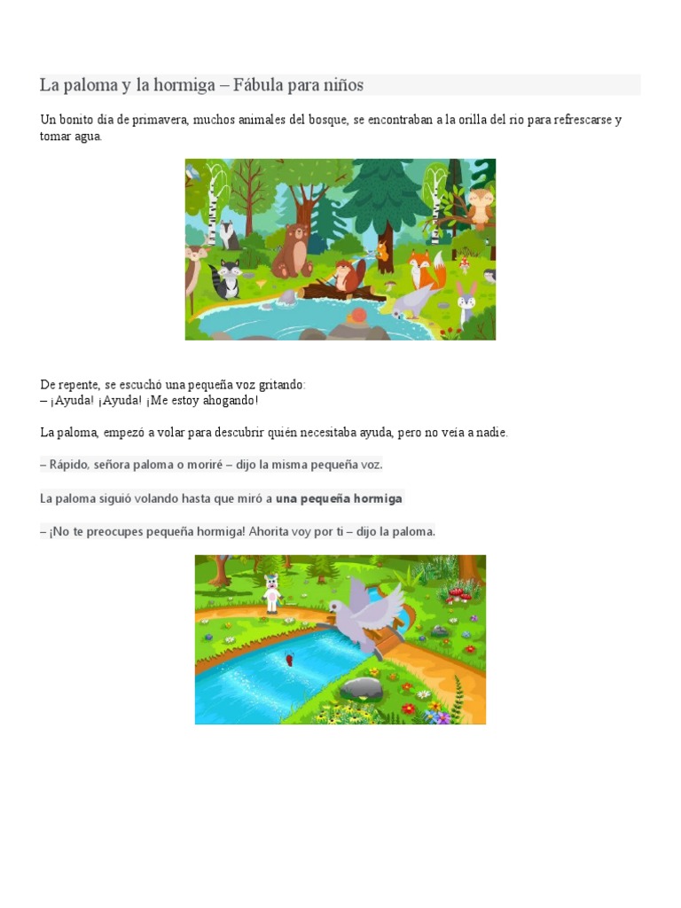 Fabula Taller La Paloma y La Hormiga | PDF