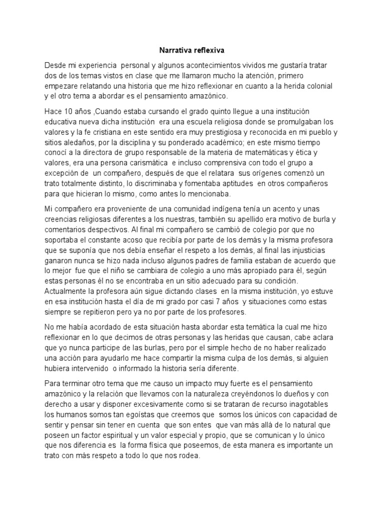 Elaborar Una Narrativa Reflexiva | PDF | Maestros
