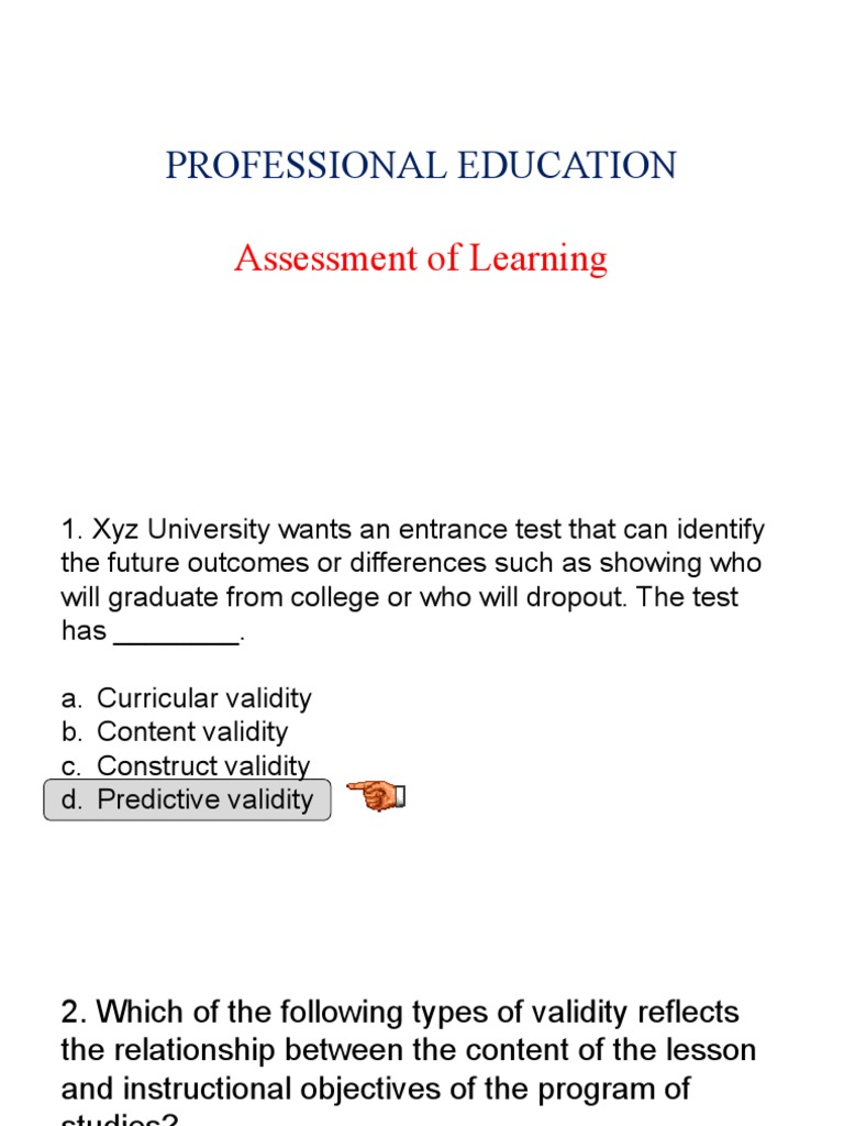 MET 2017 Assessment of Learning | PDF | Educational Assessment | Validity (Statistics)