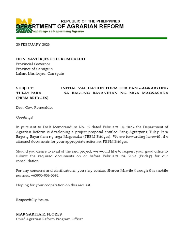 Letter To Gov - XJ - PBBM BRIDGESrevised | PDF