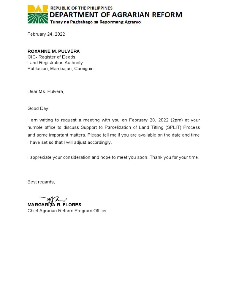 Letter To ROD | PDF