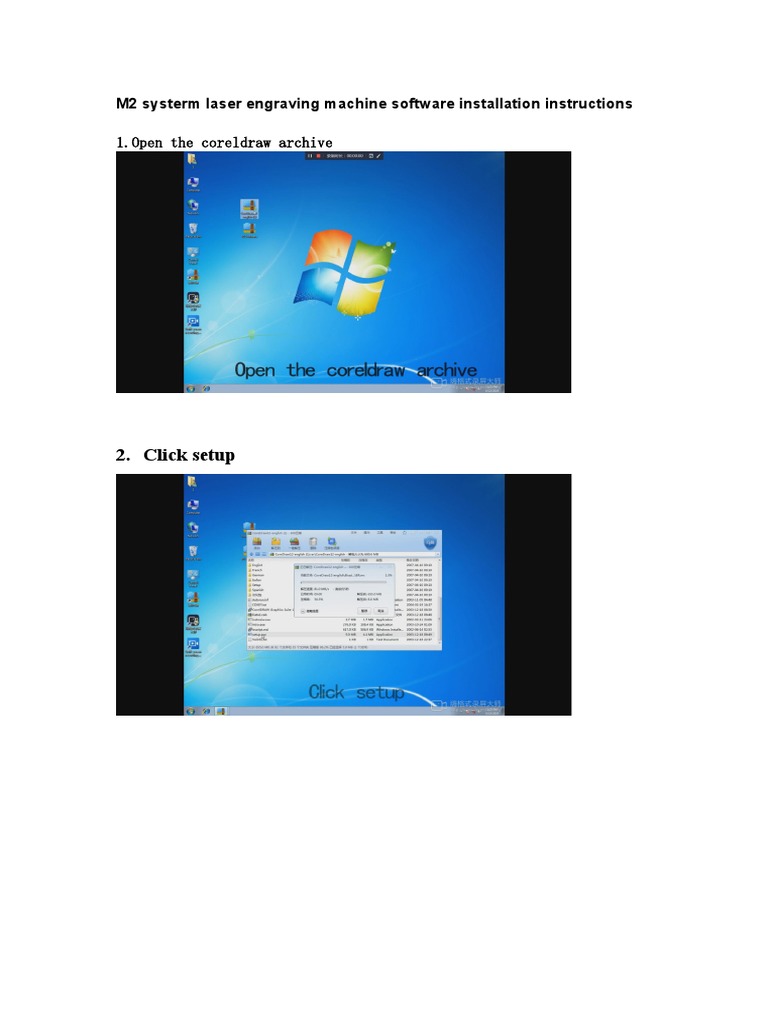 M2 Systerm Laser Engraving Machine Software Installation Instructions | PDF | Business | Computers