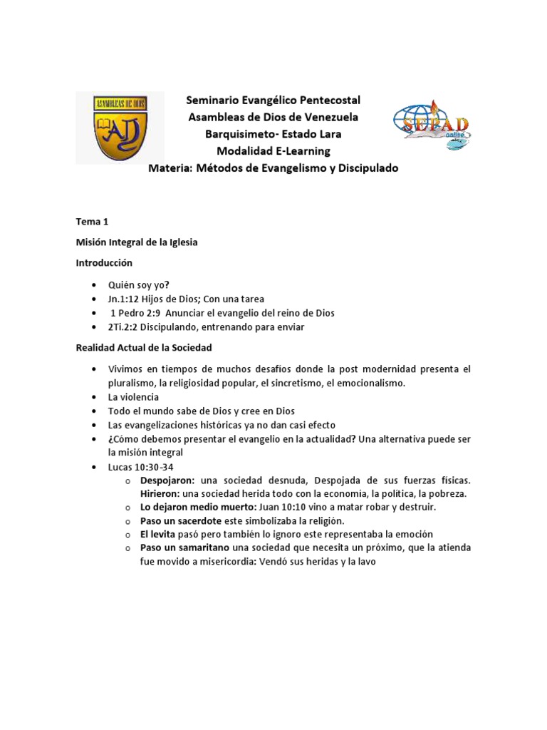 Misión Integral de la Iglesia | PDF | Jesús | Amor