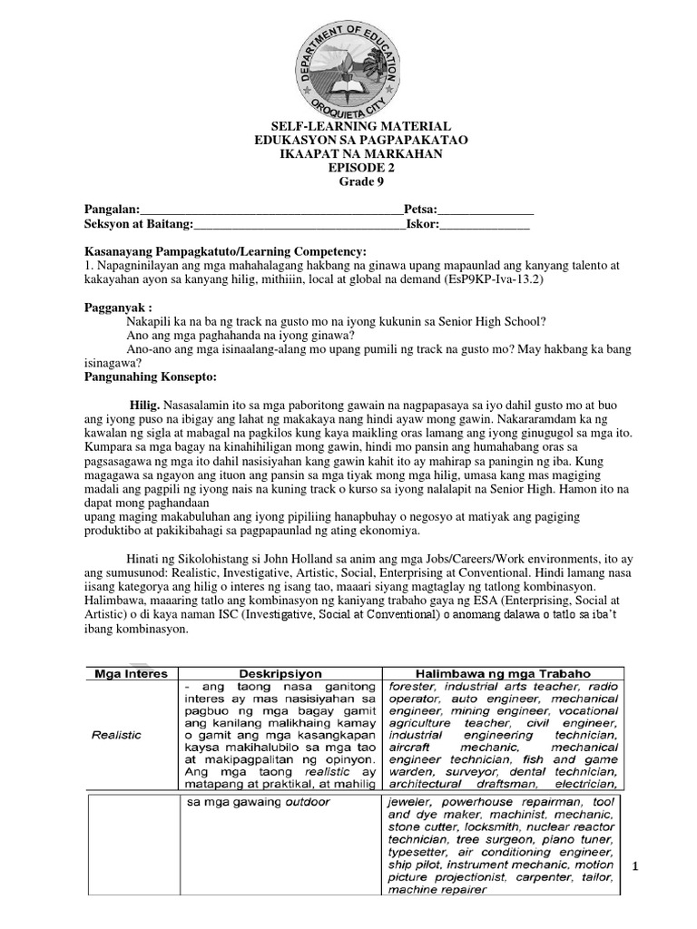 Esp9 Q4 Ep.2 SLM | PDF