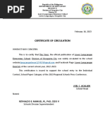 Certificate of Circulation - The Trails | PDF