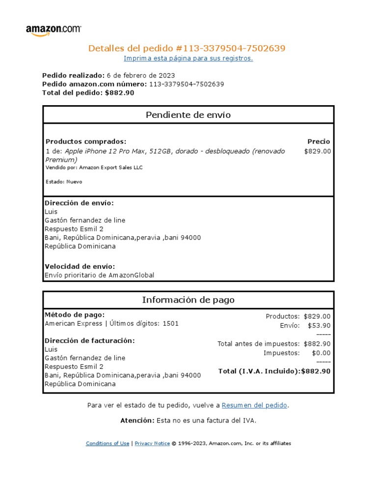 Pedido 113-3379504-7502639 | PDF