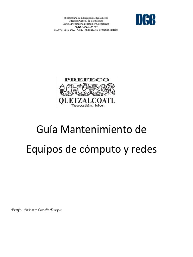 Mantenimiento y Redes de Computo - Guia - ArturoConde | PDF | Hardware ...
