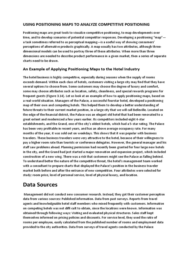 Using Positioning Maps To Analyze Competitive Positioning | PDF | Hotel | Data