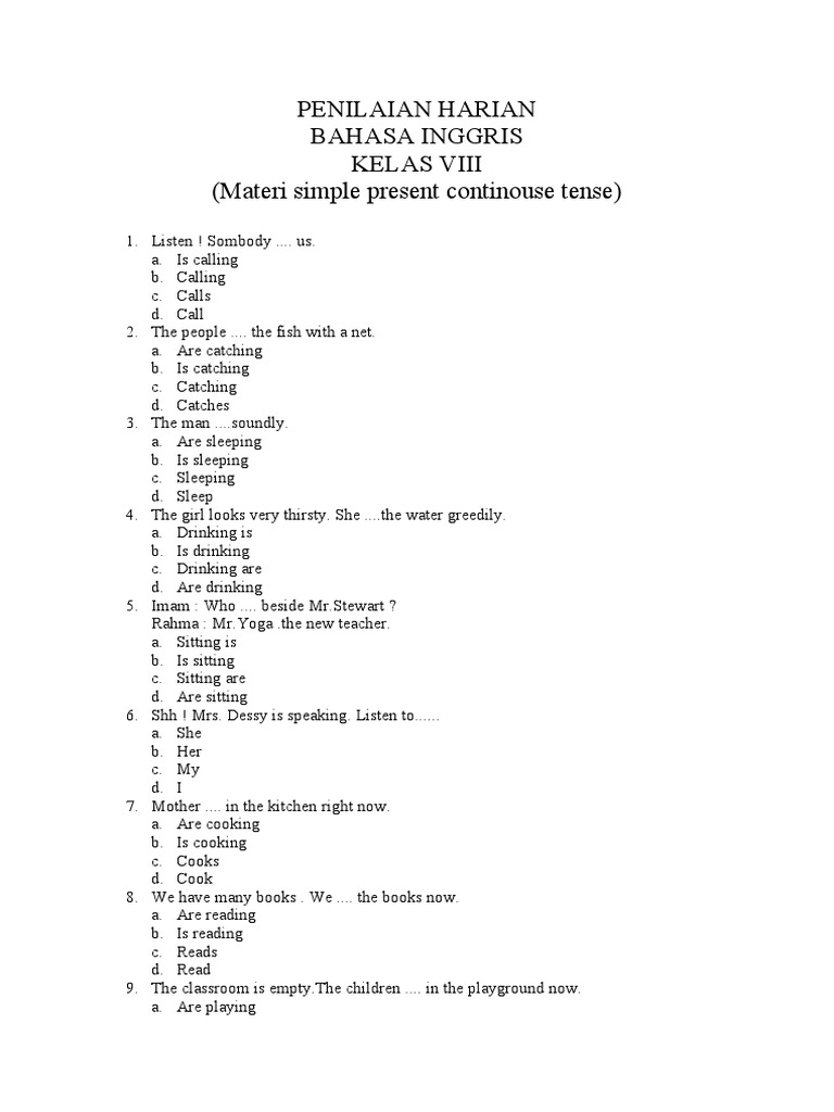 Penilaian Harian B Ingg | PDF