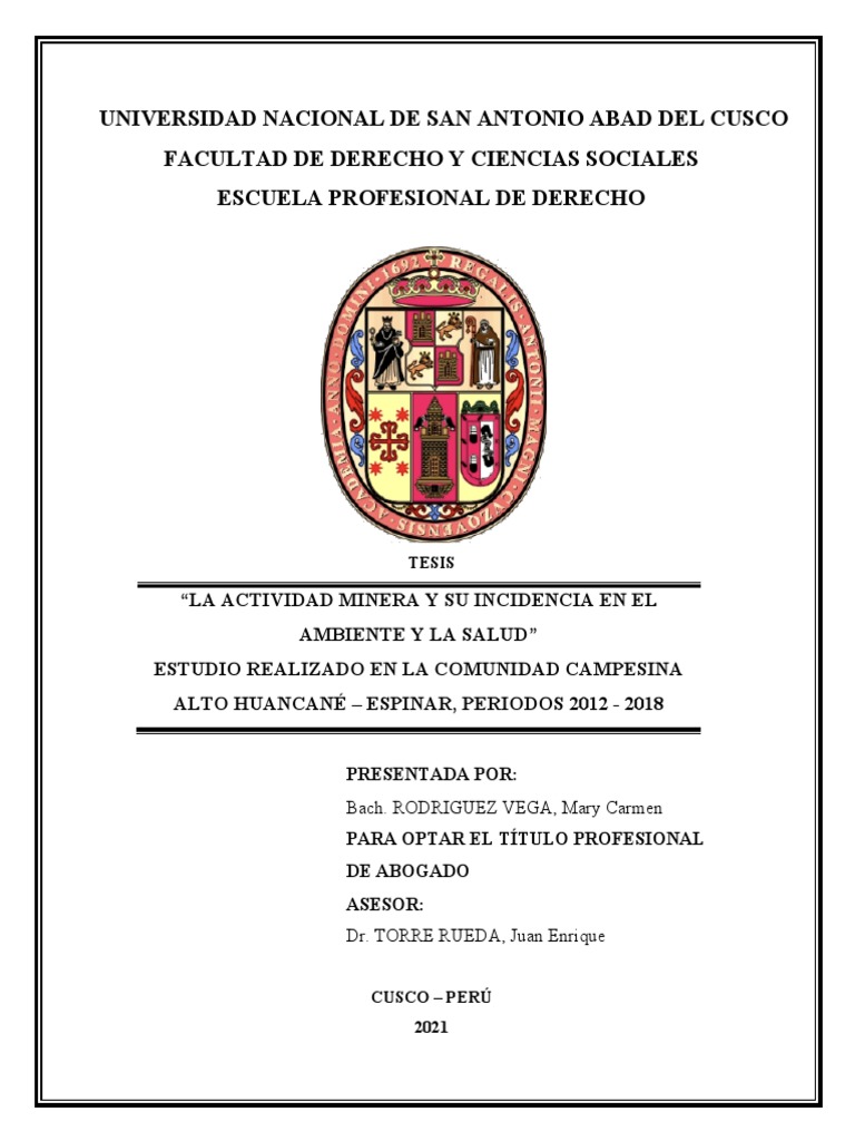 Unsaac Tesis | PDF | Perú | Minería