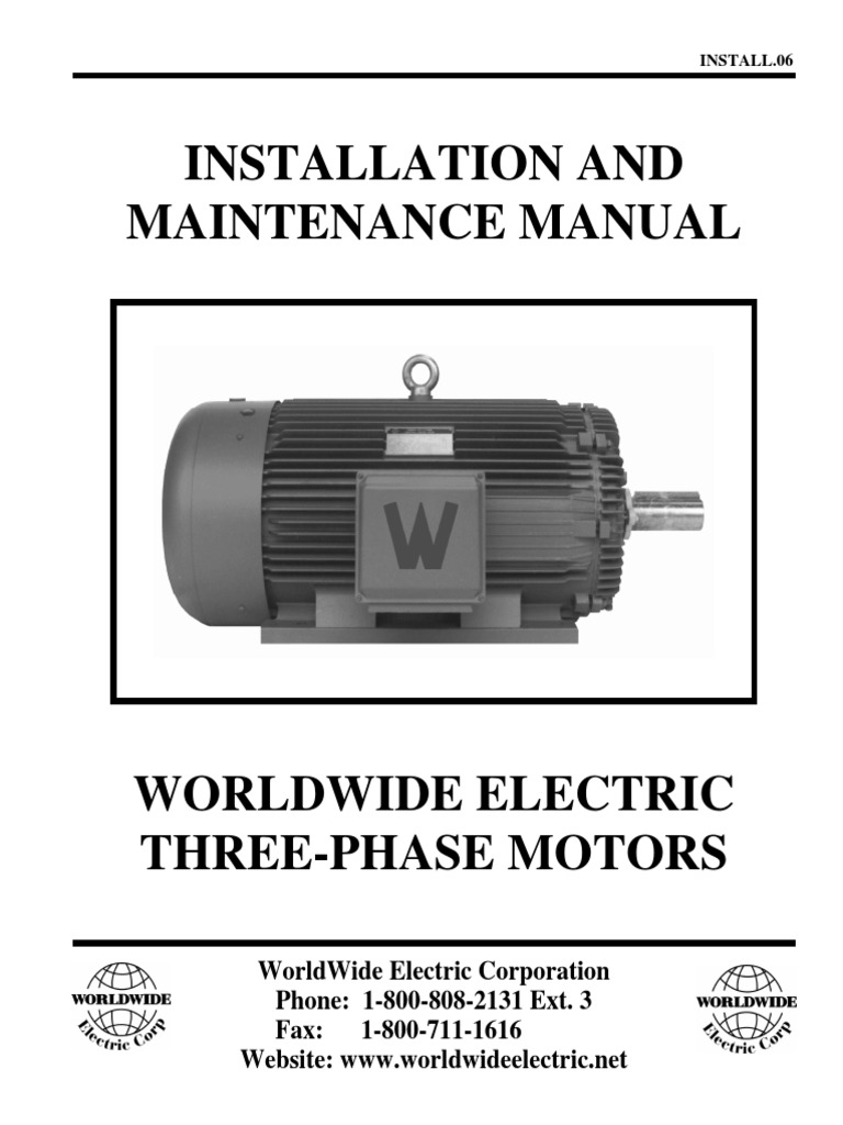 Worldwide Electric Maintenance Manual | PDF | Electric Motor | Bearing ...