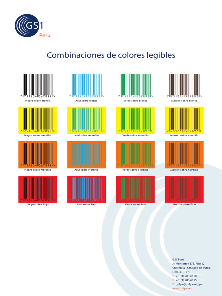 GS1 Colores Legibles | PDF | Amarillo | Rojo