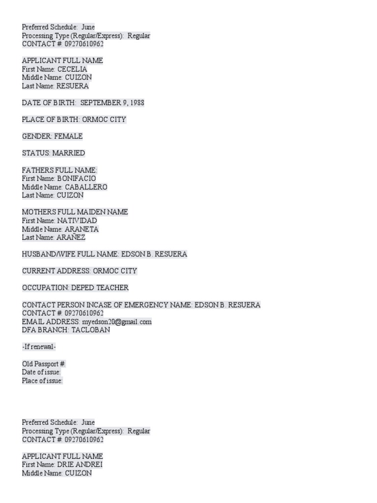 DFA Preferred Schedule | PDF