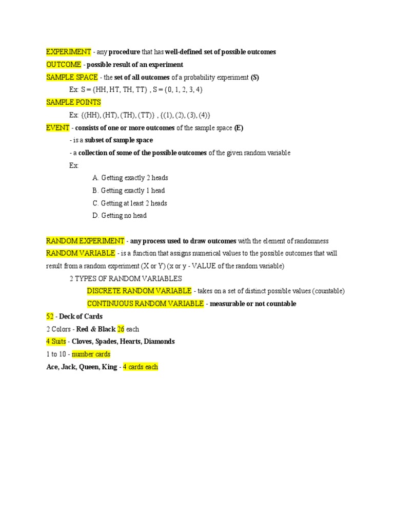 Statis & Prob Rev | PDF | Expected Value | Probability Distribution