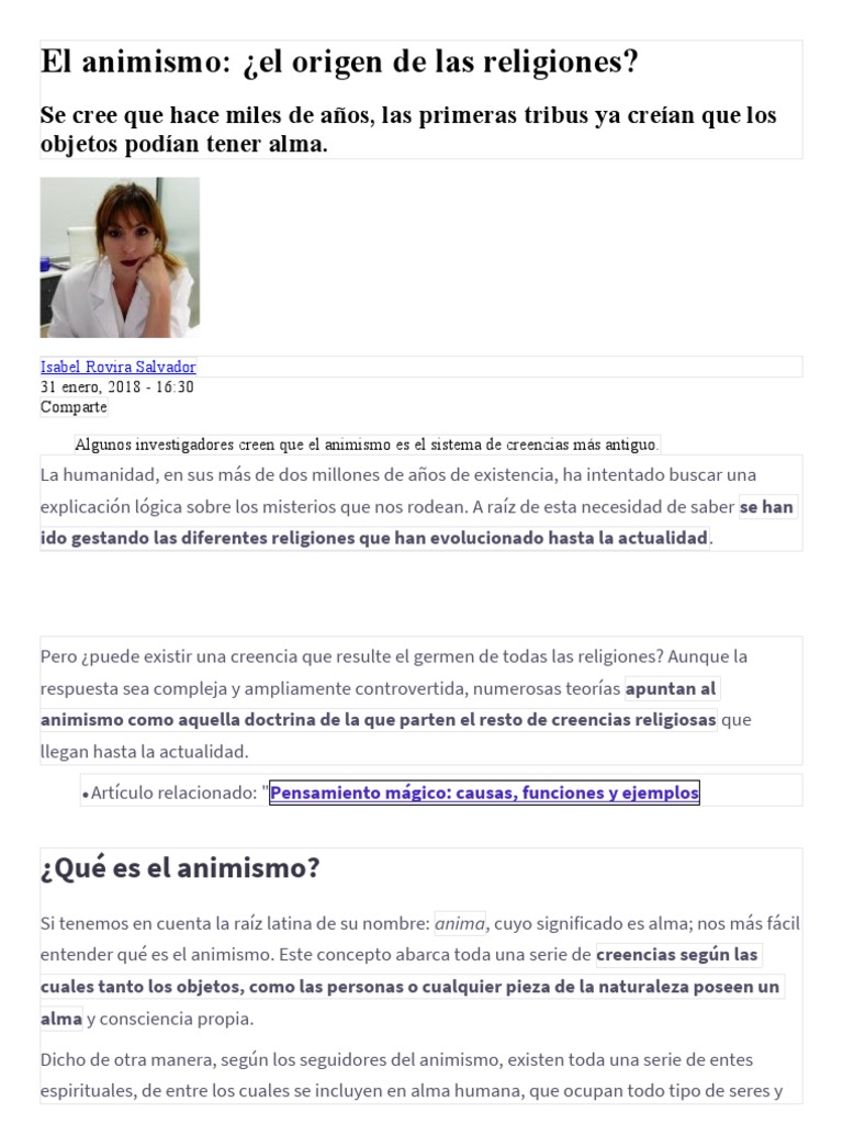 El Animismo | PDF | Alma | Creencia religiosa y doctrina