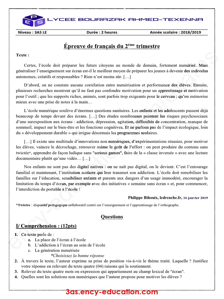 Devoir Le 2022 | Descargar gratis PDF | Sciences cognitives