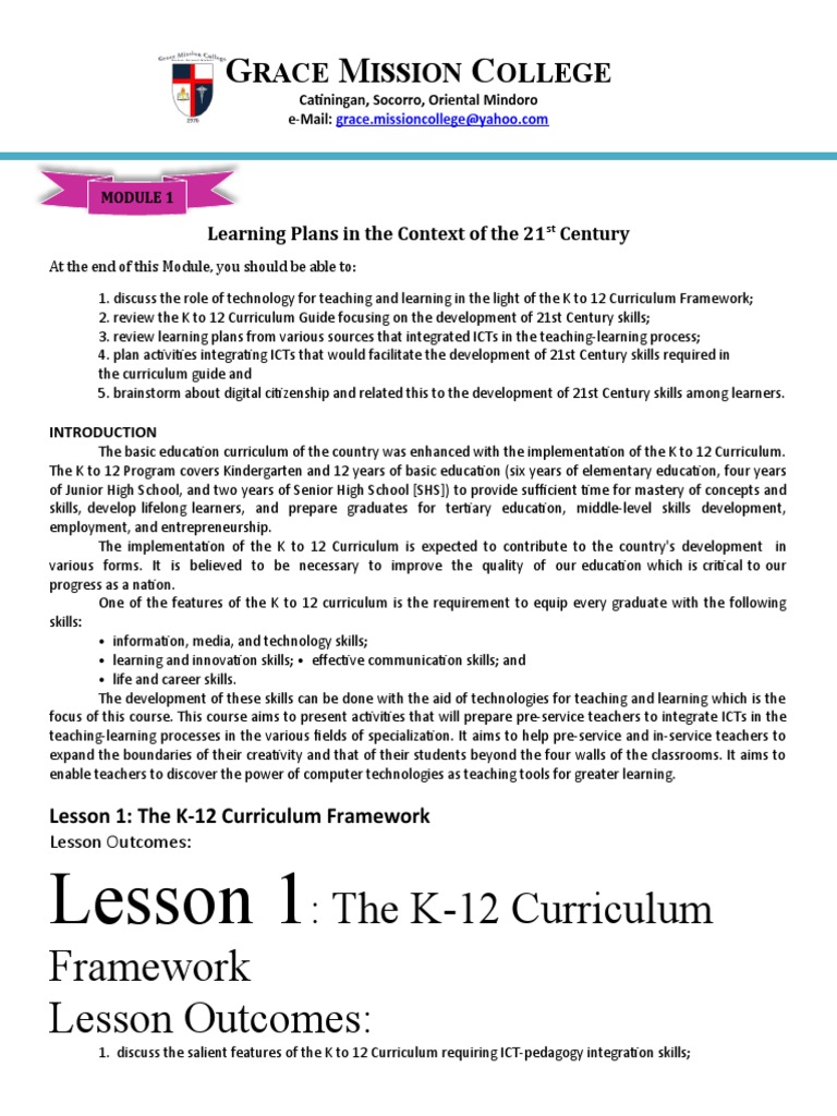 Module 1 Learning Plans in The Context of The 21st Century | PDF ...