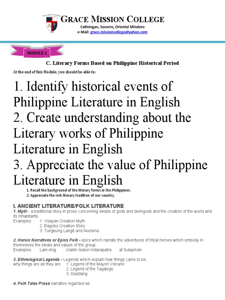 Philippine Literary Forms Overview | PDF | Poetry | Rhyme