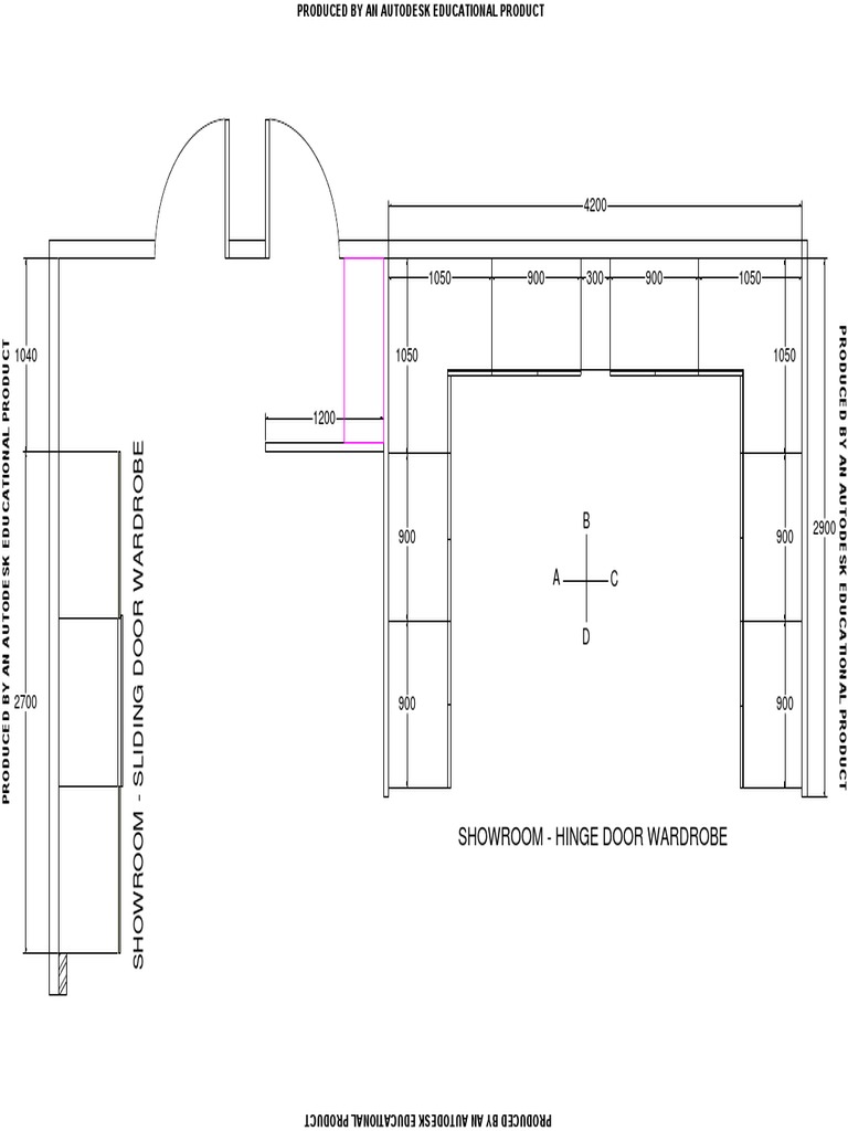 Architectural Design Plans for a Sliding Door Wardrobe and Hinged Door Wardrobe Showroom | PDF ...