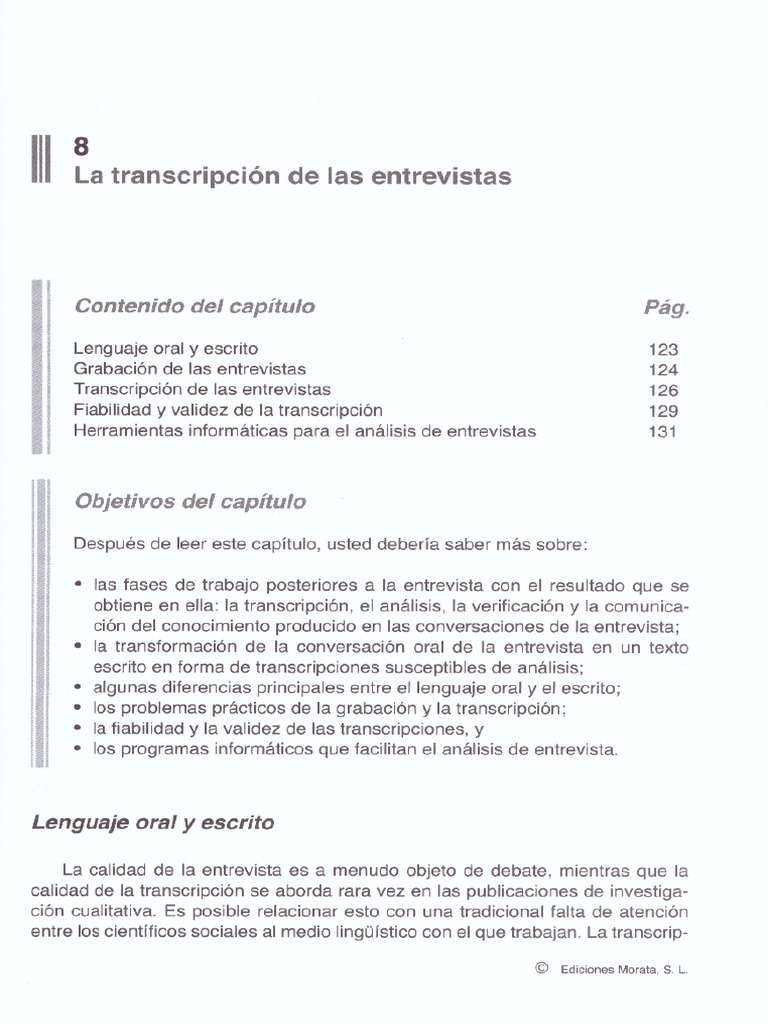 La Transcripción de Las Entrevistas | PDF