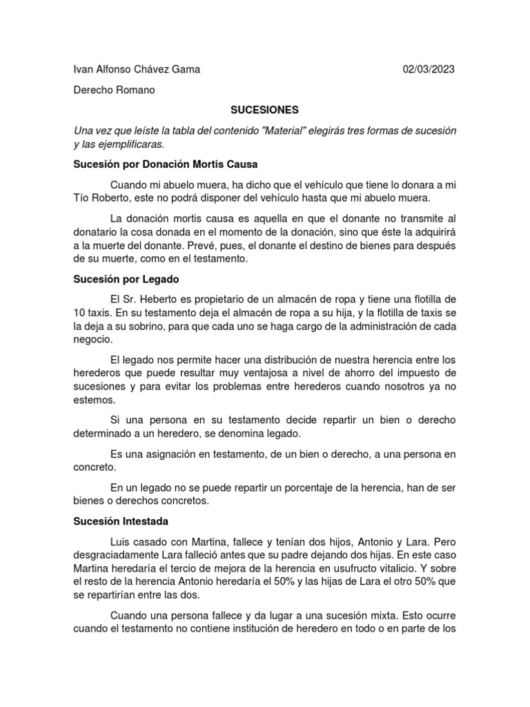 Suce Siones Pdf Herencia Donación