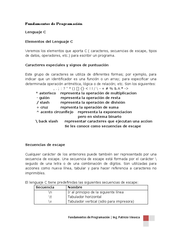 04 Identificadores y Tipos de Datos - 8453 | PDF | Algoritmos | C ...
