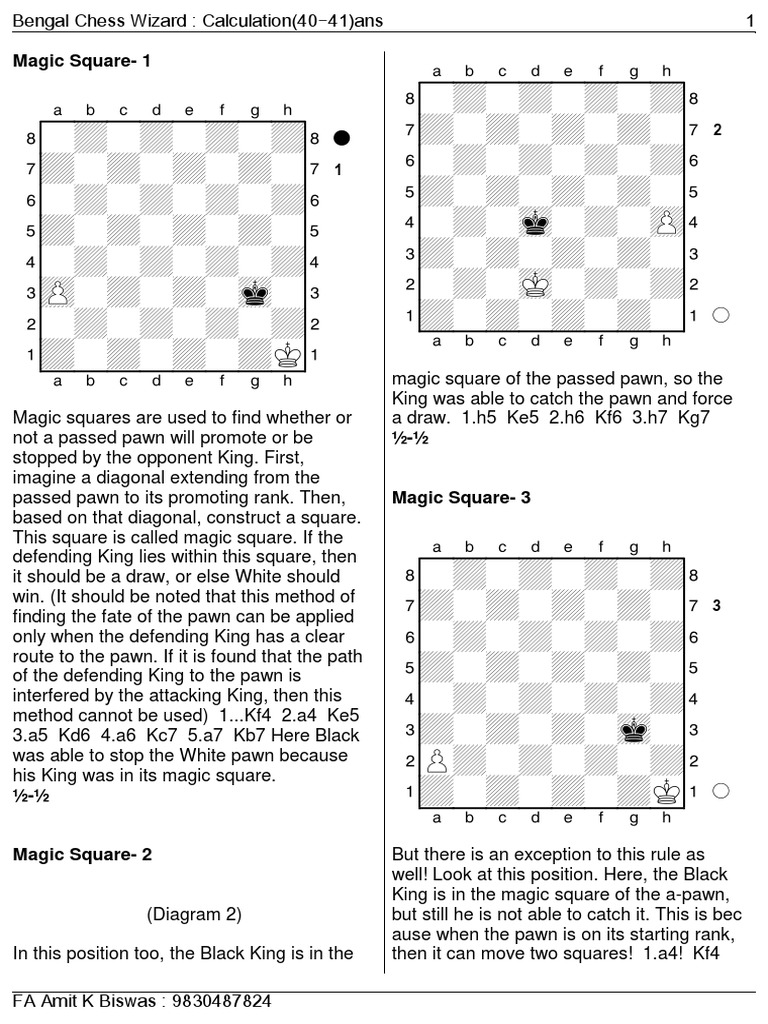 Magic Squares and Triangulation in Chess | PDF | Chess Theory | Board Games
