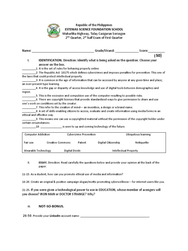 MIL Exam | PDF | Copyright | Intellectual Property