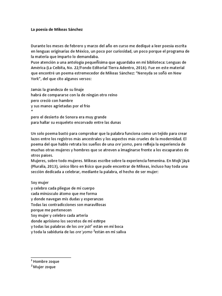 Marzo y Descubrir La Poesía de Mikeas Sánchez | PDF | Poesía
